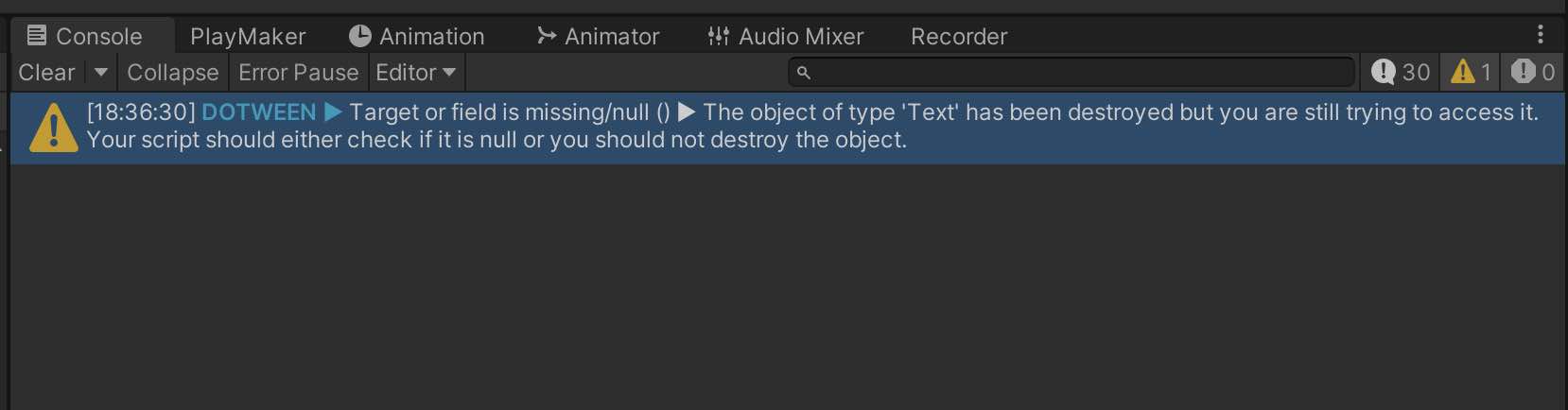 【Unity】Dotween で missing/null と警告されたら「SetLink(gameObject)」つける | くものす