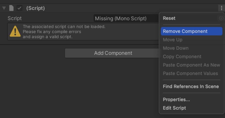 【unity】the Referenced Script Unknown On This Behaviour Is Missing に